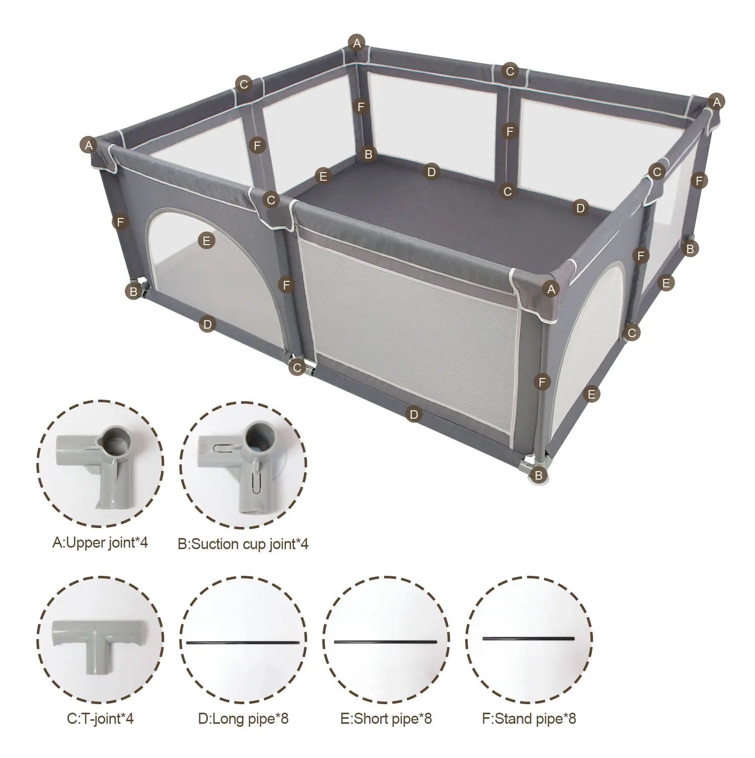 Safe and Fun Baby Playpen - Large Fabric European Standard