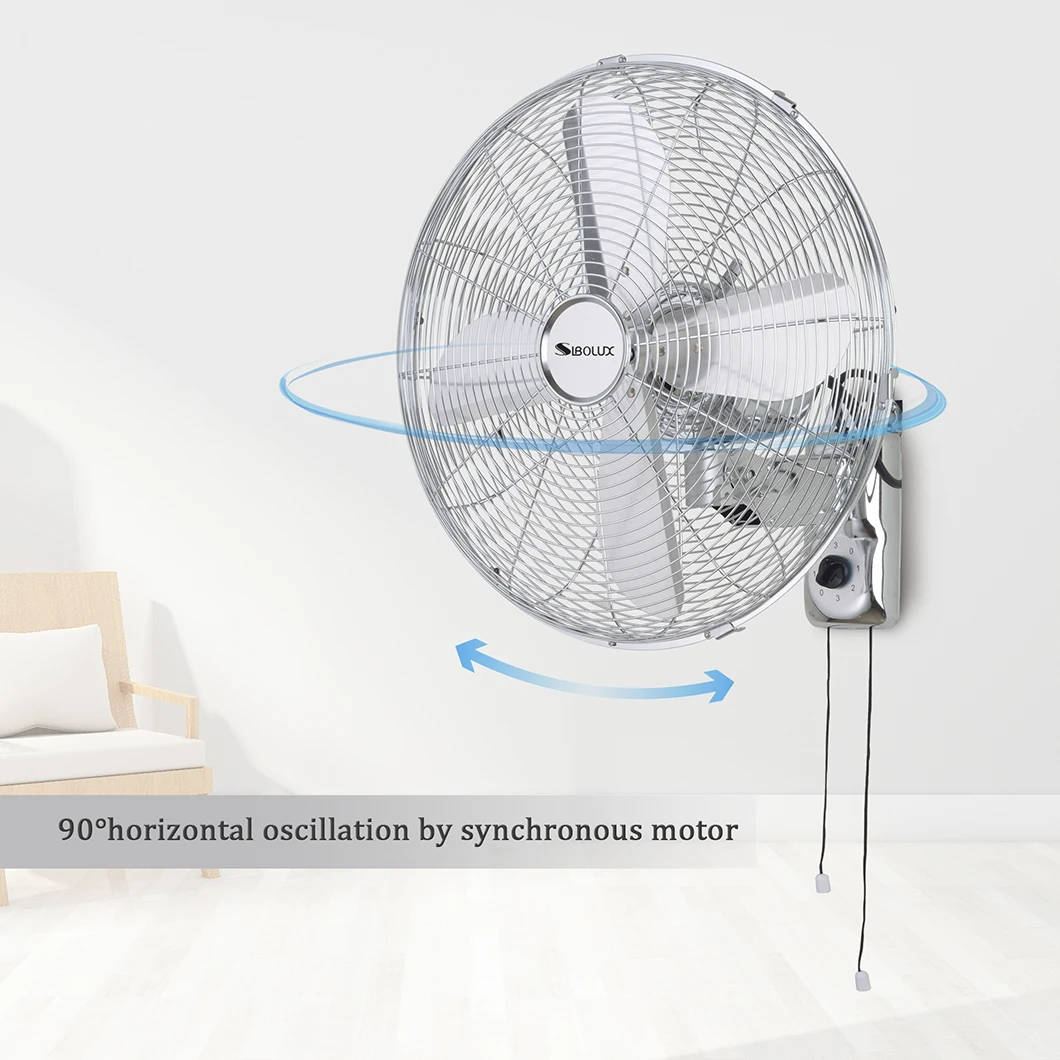 Retro Design Metal Oscillating Wall Fan 4pcs Aluminum Blades 16 Inch ...