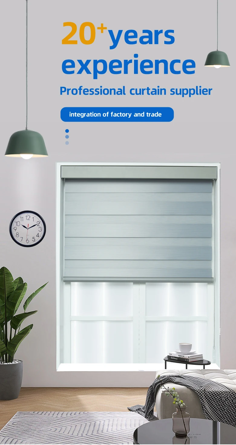 Modern 100% Polyester Fabric Smart Roller Shade Blackout For Windows ...