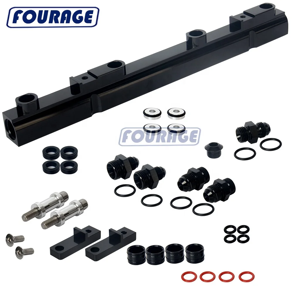 Fourage Heavy Duty Mounts Black Billet Aluminum Top Feed High Flow EFI ...