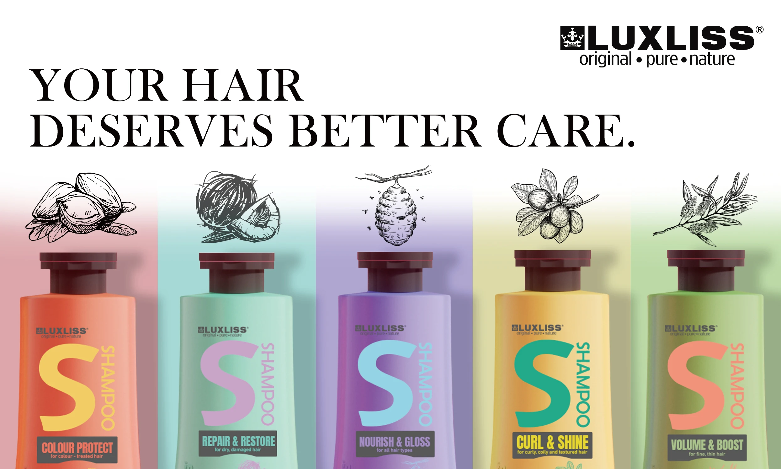 Luxliss Curl Hair Shine Shampoo & Conditioner Set