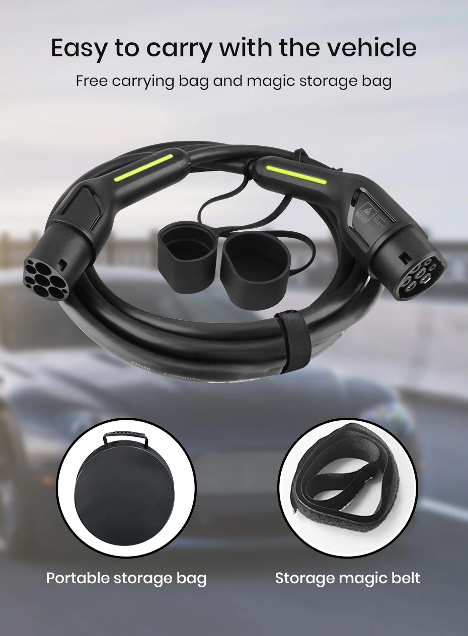 EV Charging Cable - 7.5KW Type 2 to Type 2 Connector