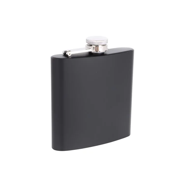 8oz Stainless Steel Matte Black Hip Whiskey Alcohol Flask Custom Metal ...