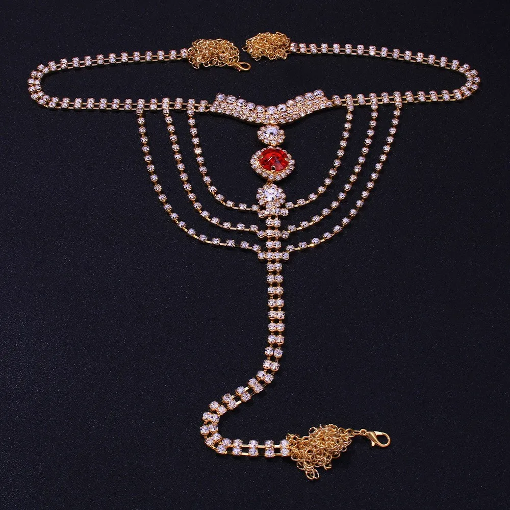 Dainty Fashion Sparkling Rhinestone T Shape Body Chain Body Accessories ...