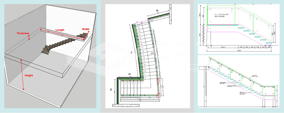 Stainless Steel U Channel Stringer Beam Stairs Steel Wood Staircase