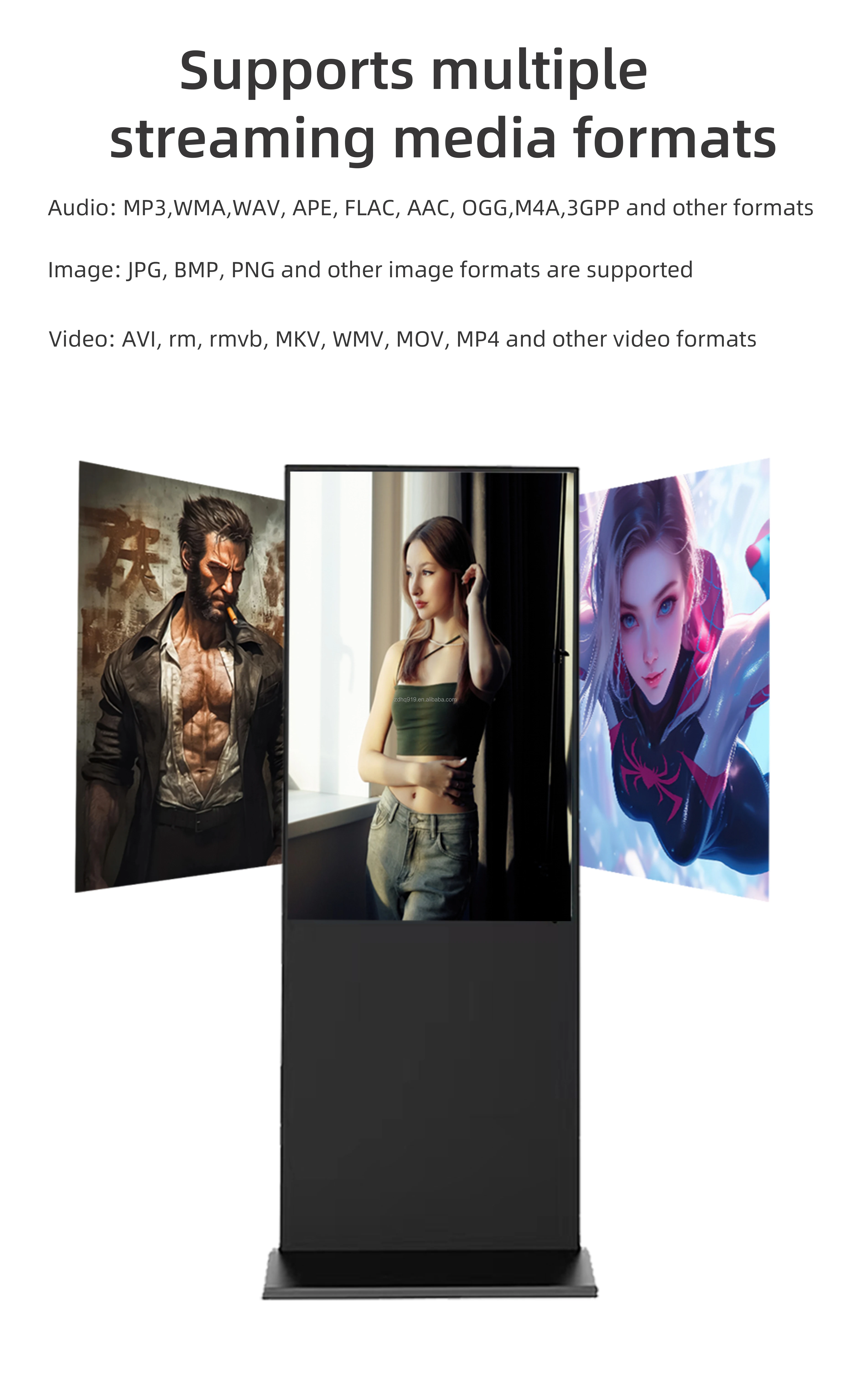 Indoor Standing 50- Inch Digital Signage Split-screen Interactive ...