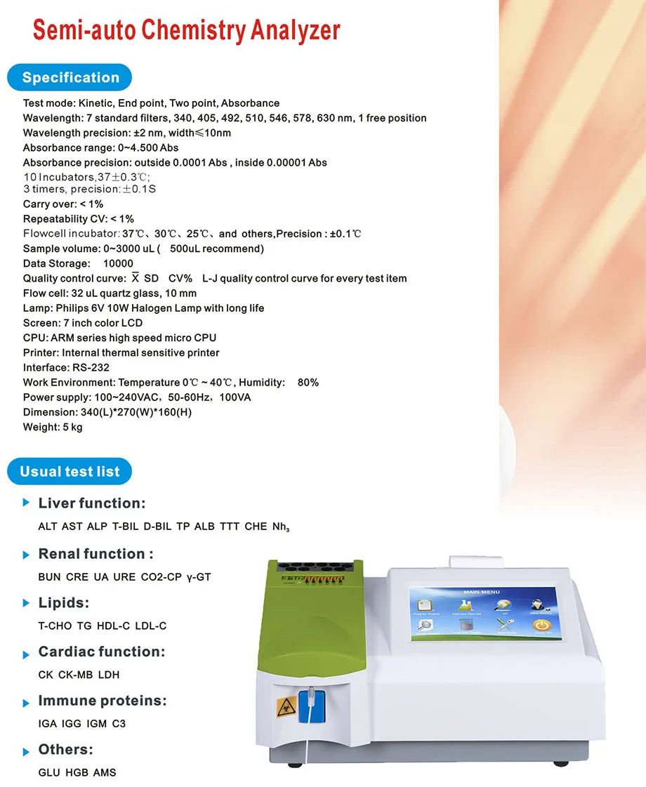 Medical Chemistry Analyser - Clinical Liver Function Test