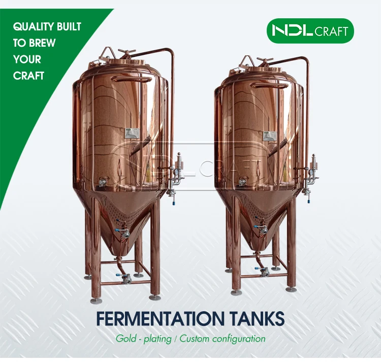 1000 Liter Red Copper Cladding Fermentation Tank Pub Brew Beer Conical ...