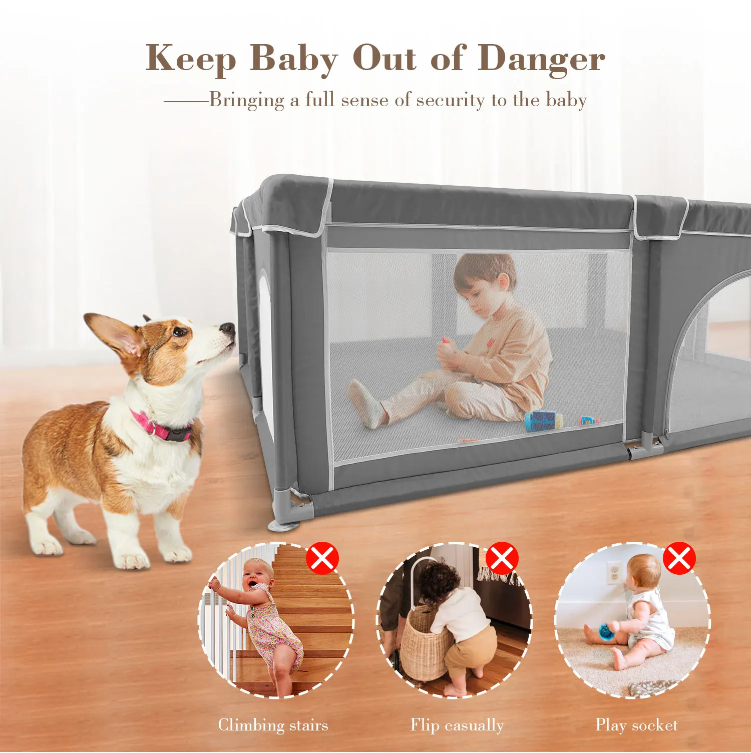 Safe and Fun Baby Playpen - Large Fabric European Standard