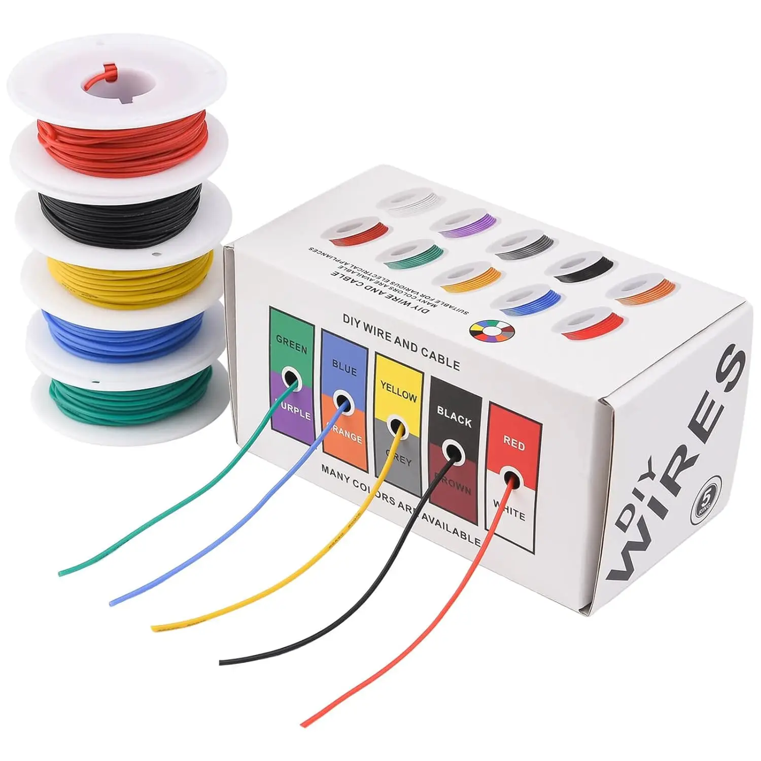 26awg Tin Copper Wire Flexible Silicone Power Cable Kit Od 1.1 Mm 5 ...