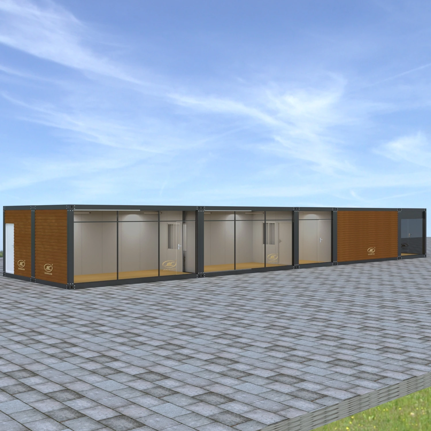 Modular Glassy Container House - Quick Assembly & Style