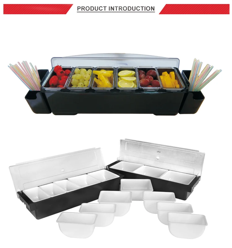 Jiwins Commercial Condiment Holder - 6 Compartment Organizer