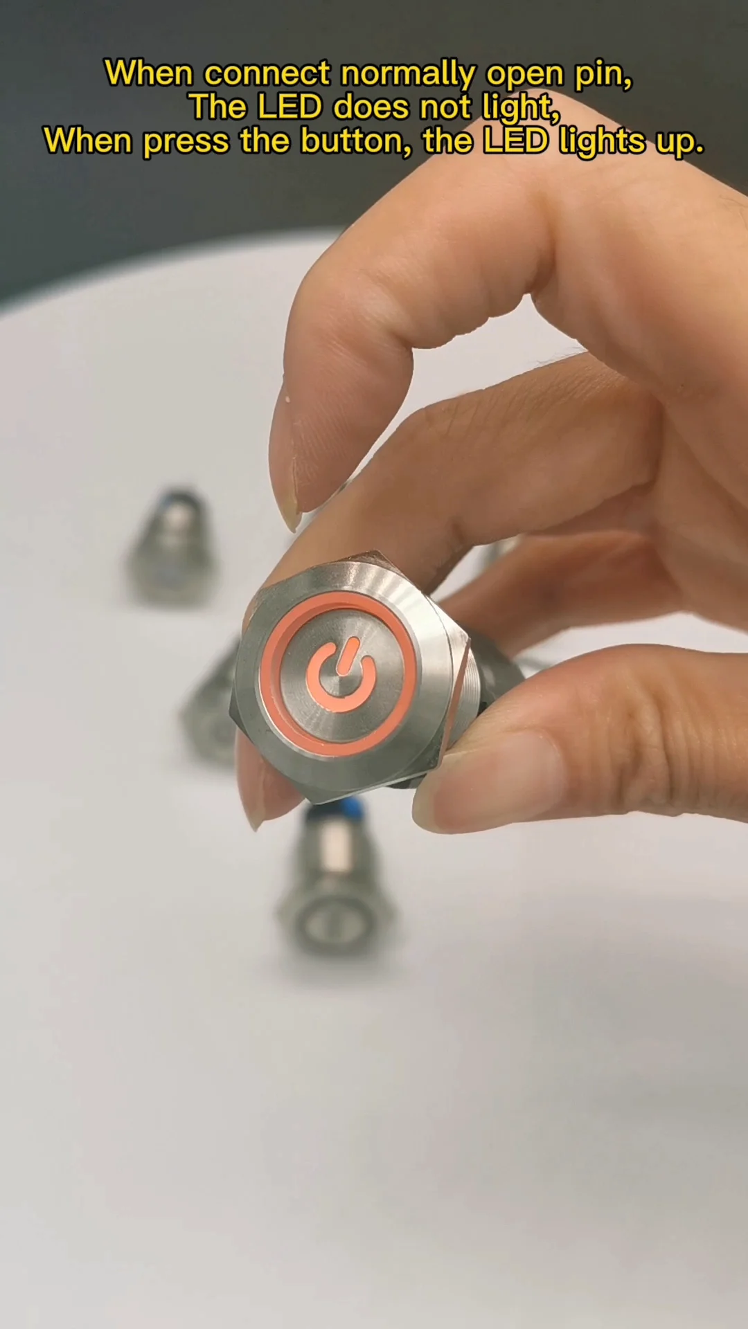 5a 250vac Lamp Logo Custom Metal Ip67 Waterproof 19mm Push Start Led ...