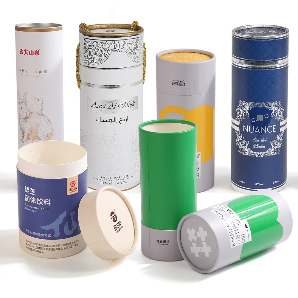 Custom Printed Round Cardboard Lotion Cosmetic Perfume Box Paper Tube ...