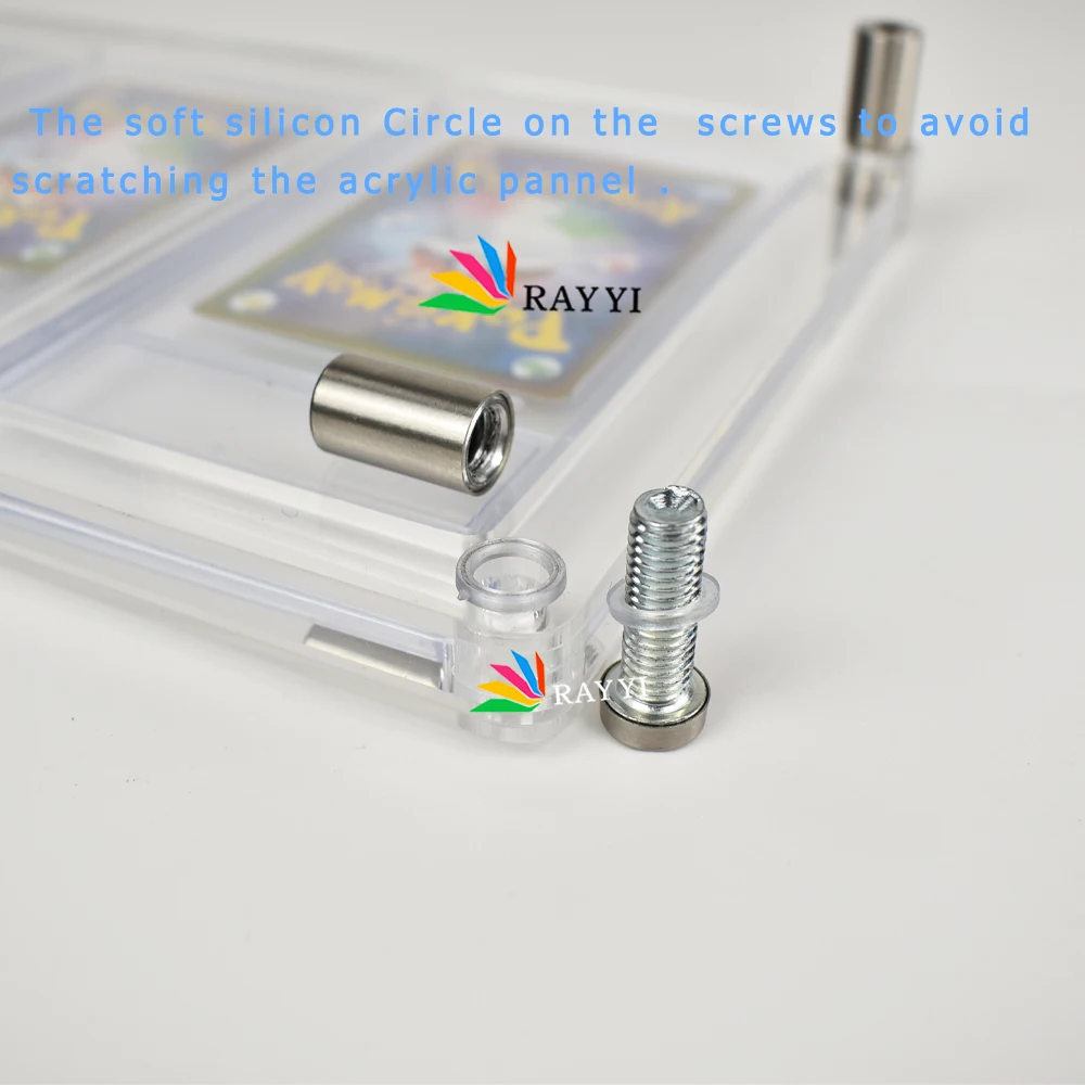 RAYYI Custom Portable Desktop Clear Acrylic Pokemon Grading Card Frame ...