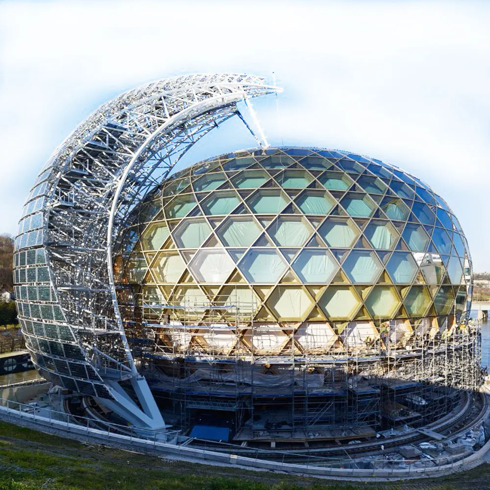 Metal Structure Prefabricated Glass Mosque Dome Church Roof Glass ...