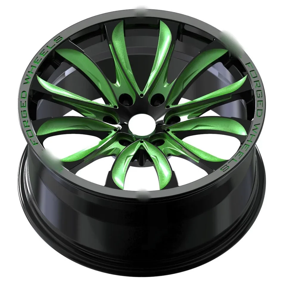 Top Sale Custom Aluminium Alloy 3 Pieces Green Car Rims Passenger Car ...