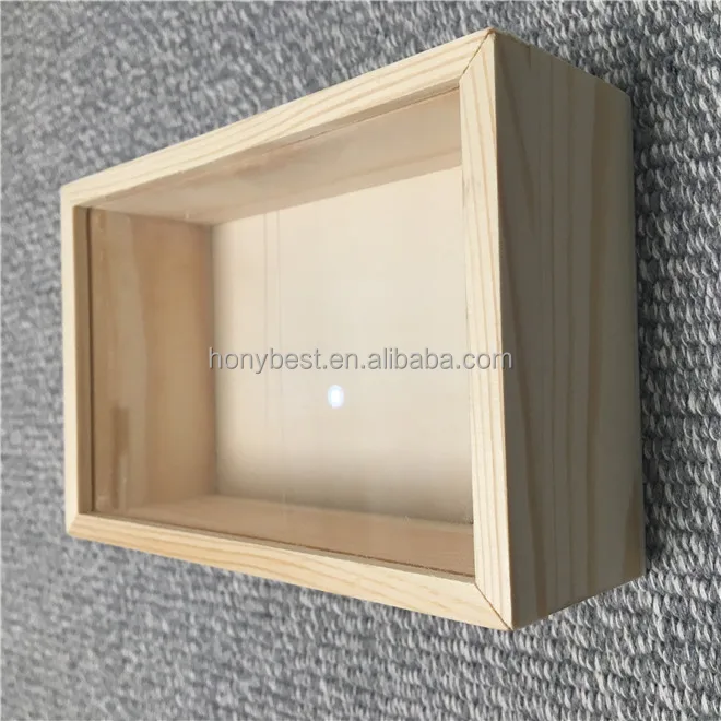Sliding Transparency Lid Timber Display Case Small Rectangle Crate ...