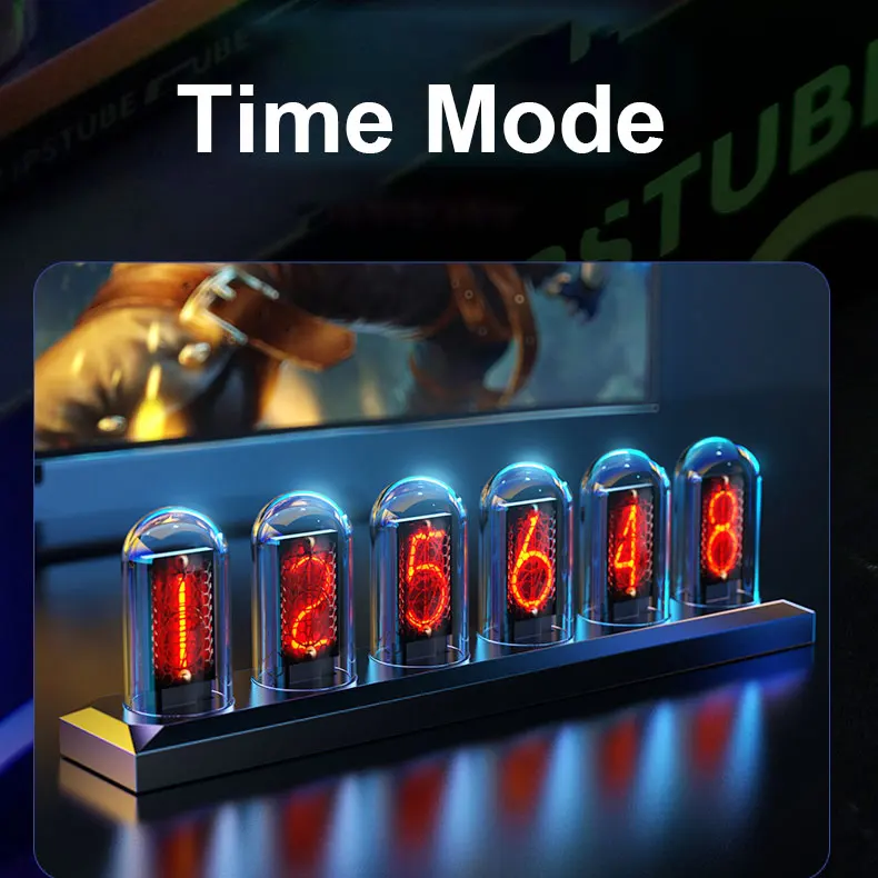 6pcs Tubes Rgb Nixie Tube Clock Led Glows Ips Color Screen Diy Analog ...