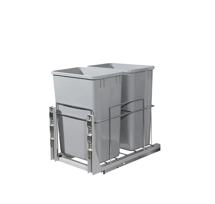 100l Double Sliding Pull-out Waste Bin Containers Under Cabinet Under ...