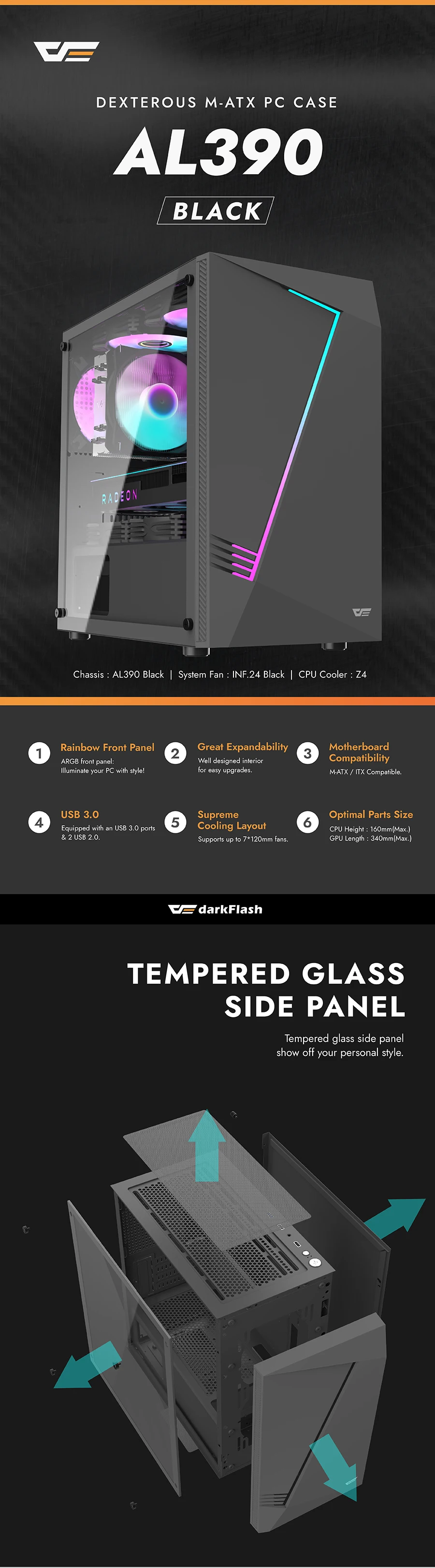 Darkflash Al390 Factory Oem Custom Computer Pc Case Gaming Cabinet ...