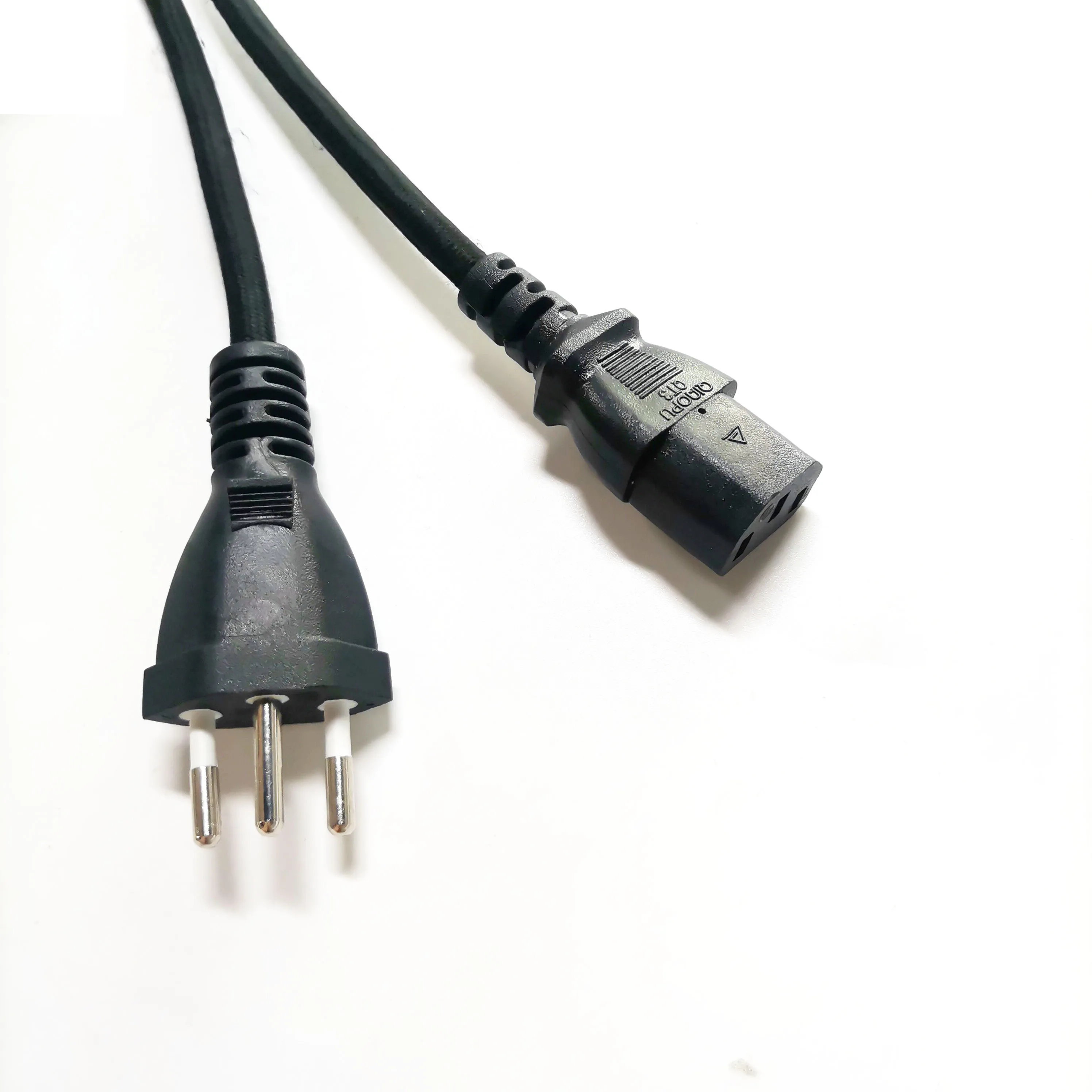 0.75mm2 3 Pin Swiss Plug to C13 Textile Power Cable 2M Power Cords ...