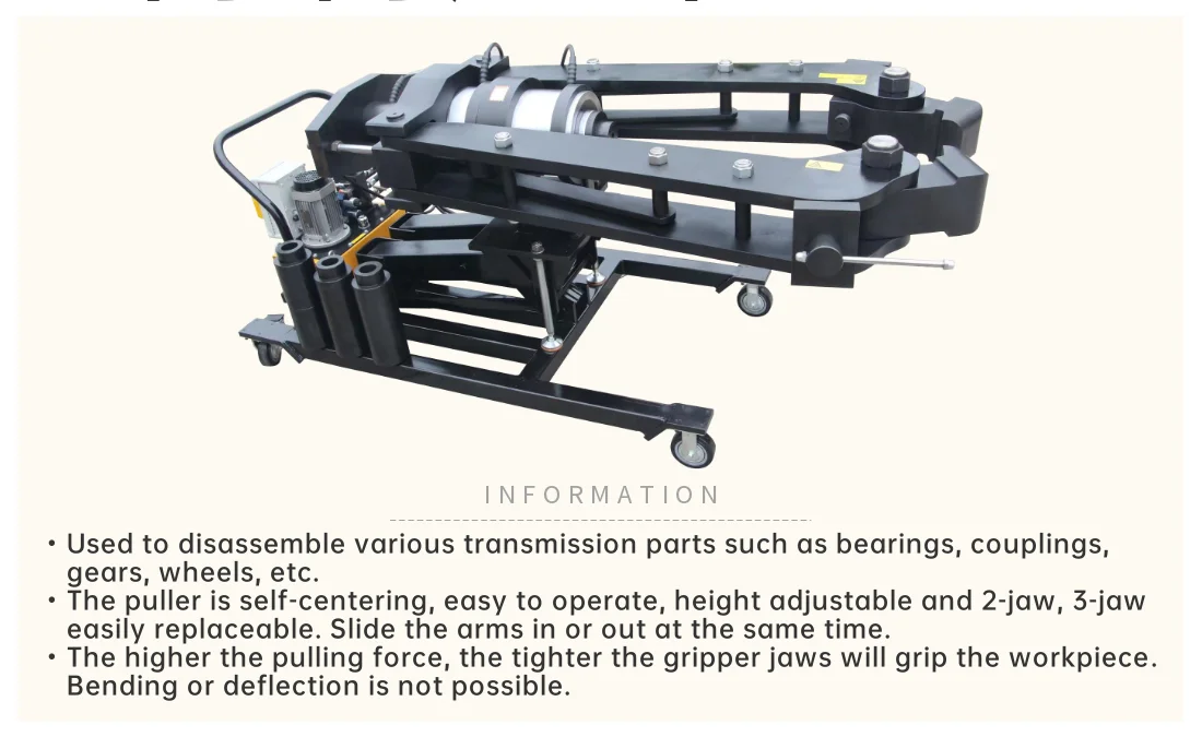 2 Jaw Hydraulic Puller - 100 Ton Automatic Vehicle Mounted Gear Cart Puller