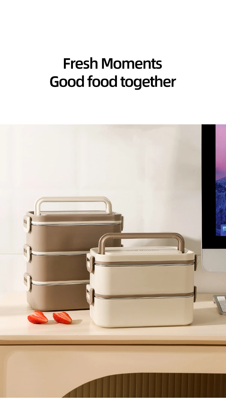 Custom Stackable Insulated Plastic Bento Box With Bag Thermal Stainless ...