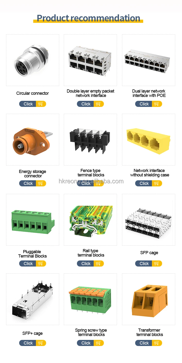 Shielded Modular Jack Ethernet Rj45 Connector For Pcb Mounting For