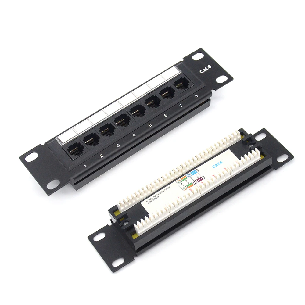MT-4006 RJ45 8 12 Port 1U Network Patch Panel 10 Inch Rack Mount Type ...