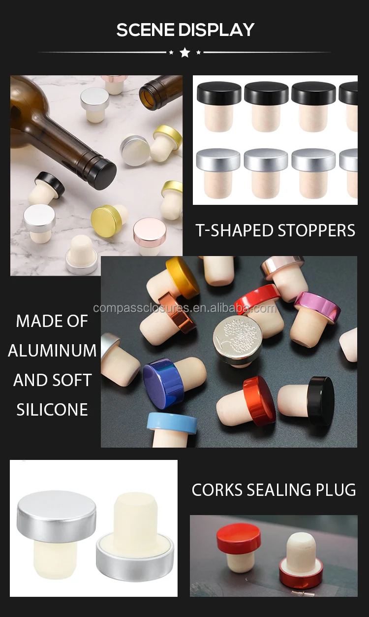 Factory Direct Reusable Aluminum Wine Stopper T-Shaped with ...