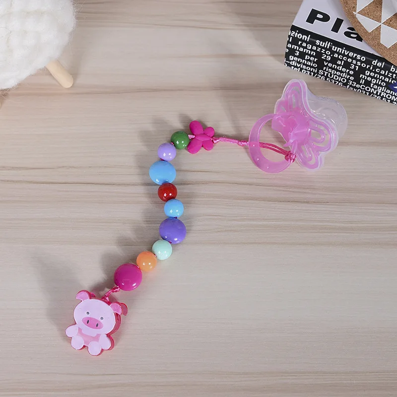 Colorful Chain Comfortable Bling Pacifier Beads Pacifier Chain Baby ...