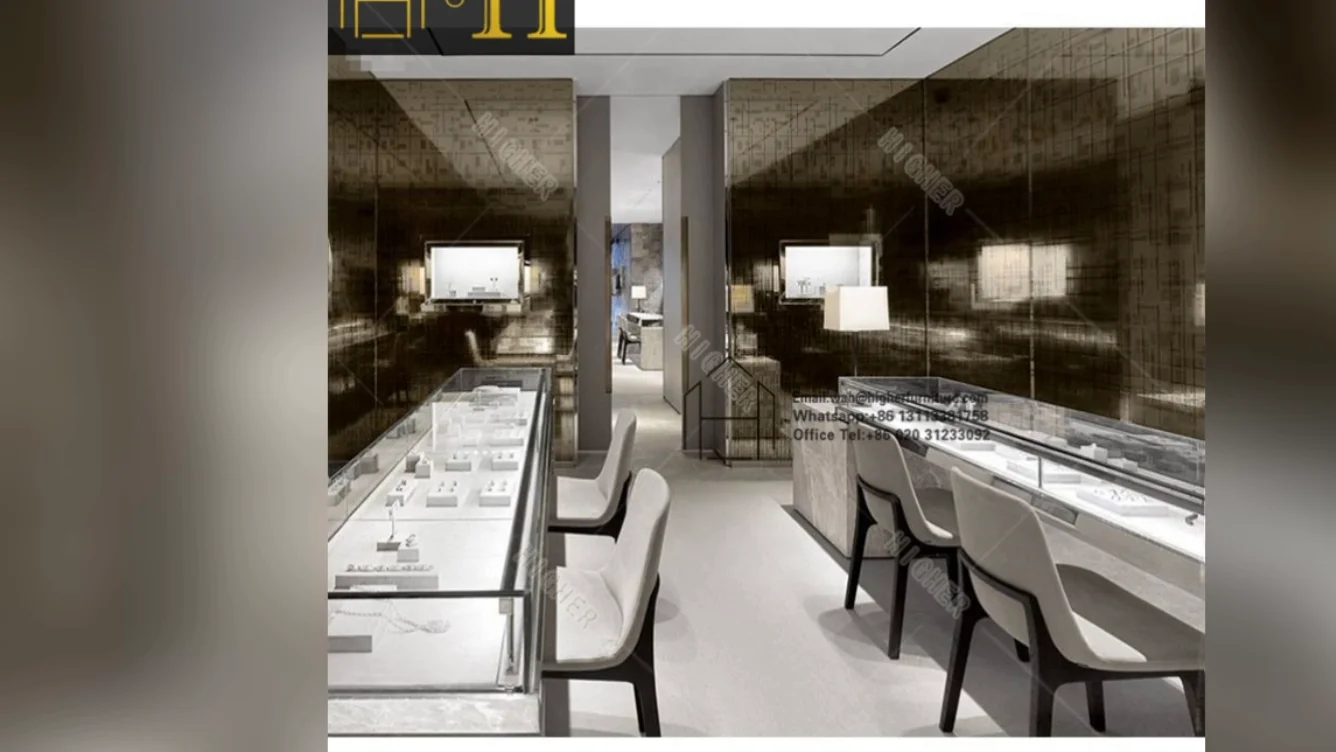 Custom Wooden Store Display Showcase Shop Front Counter Design Jewelry ...