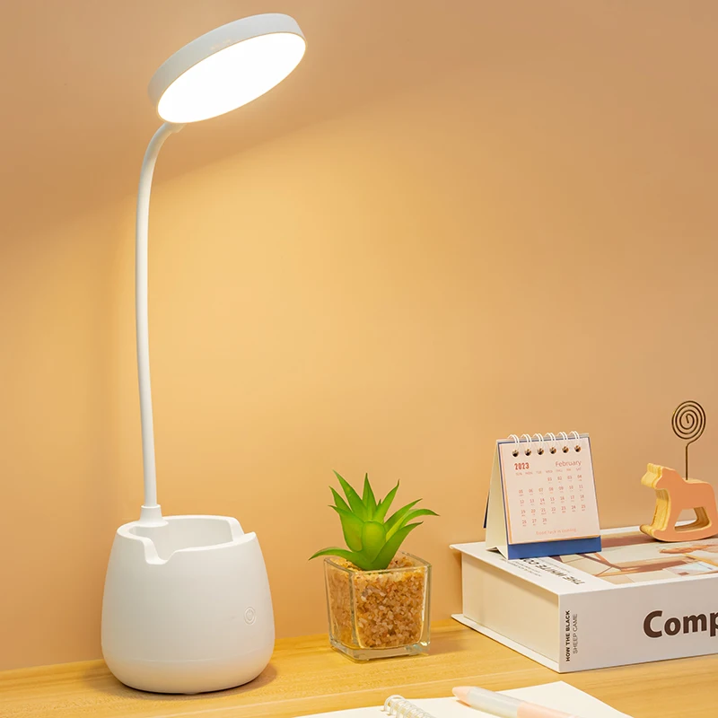 Led Desk Reading Lamp Bedside Study Light Plug In Multifunctional ...