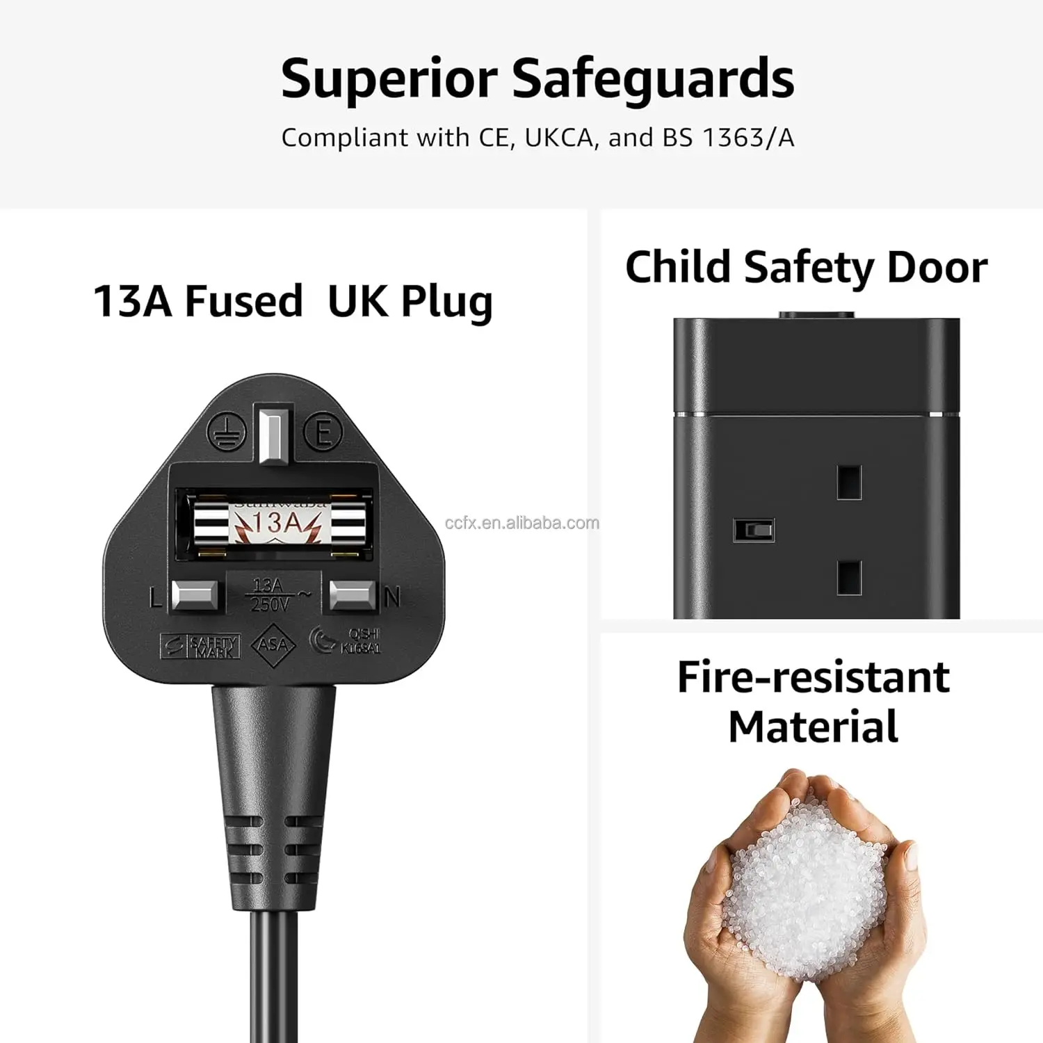 British Standard Power Strip Tower Muti-plug 4 8 12 Outlet +2USB and ...