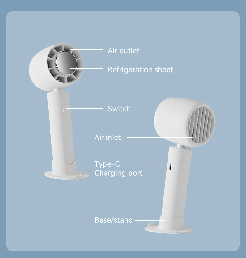 Ice Cooling Mini Portable Fan - High Speed Handheld Fan