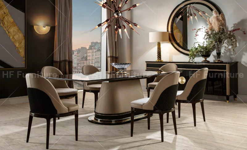 Modern Dining Room Furniture High Quality Hand Carved Leather Dining ...