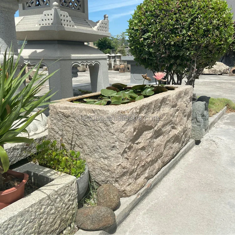 Outdoor Natural Stone Planters - Durable Garden Sculptures