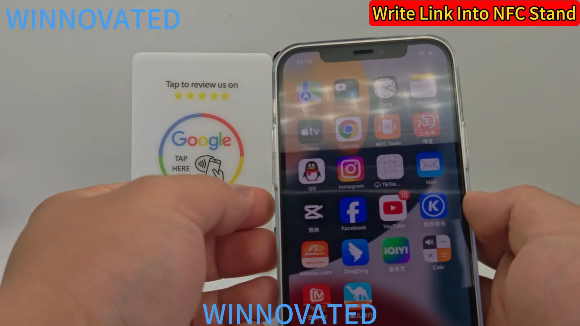 Custom Google Review Nfc Stand Display Smart Table Stand For Restaurant ...