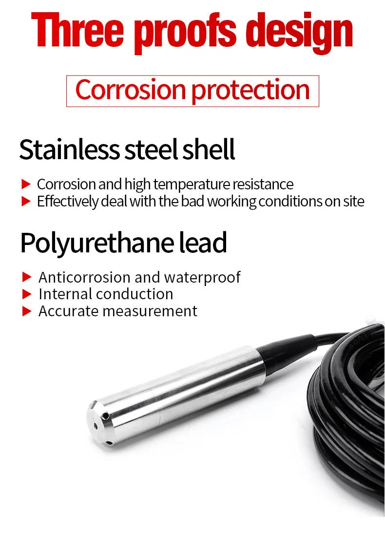 Rs485 Deep Well Depth Measurement Submersible Groundwater Level Sensor ...