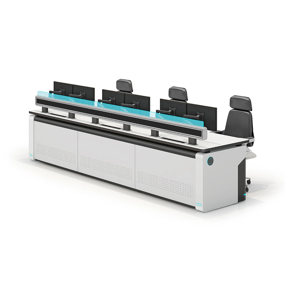 Multi-Position Ergocon Workstation Control Room Console Desk Furniture Single Worktop Tier ...