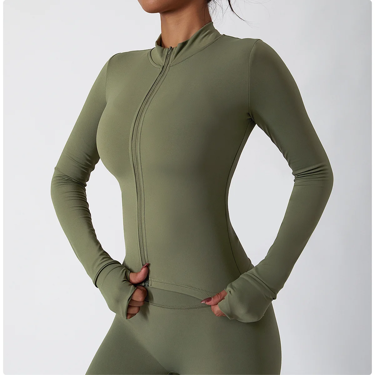 OEM ODM Women's Full Zip up Long Sleeve Yoga Suit - Slim Fit