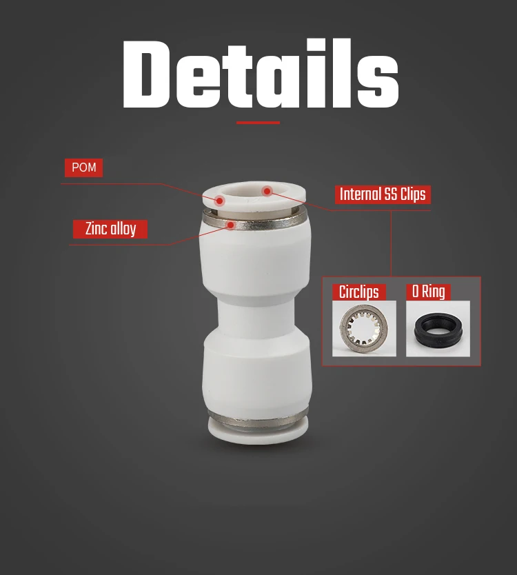 Pneumatic Air Fitting Upgrade Reinforced Body Zinc Sleeve NBR Double ...