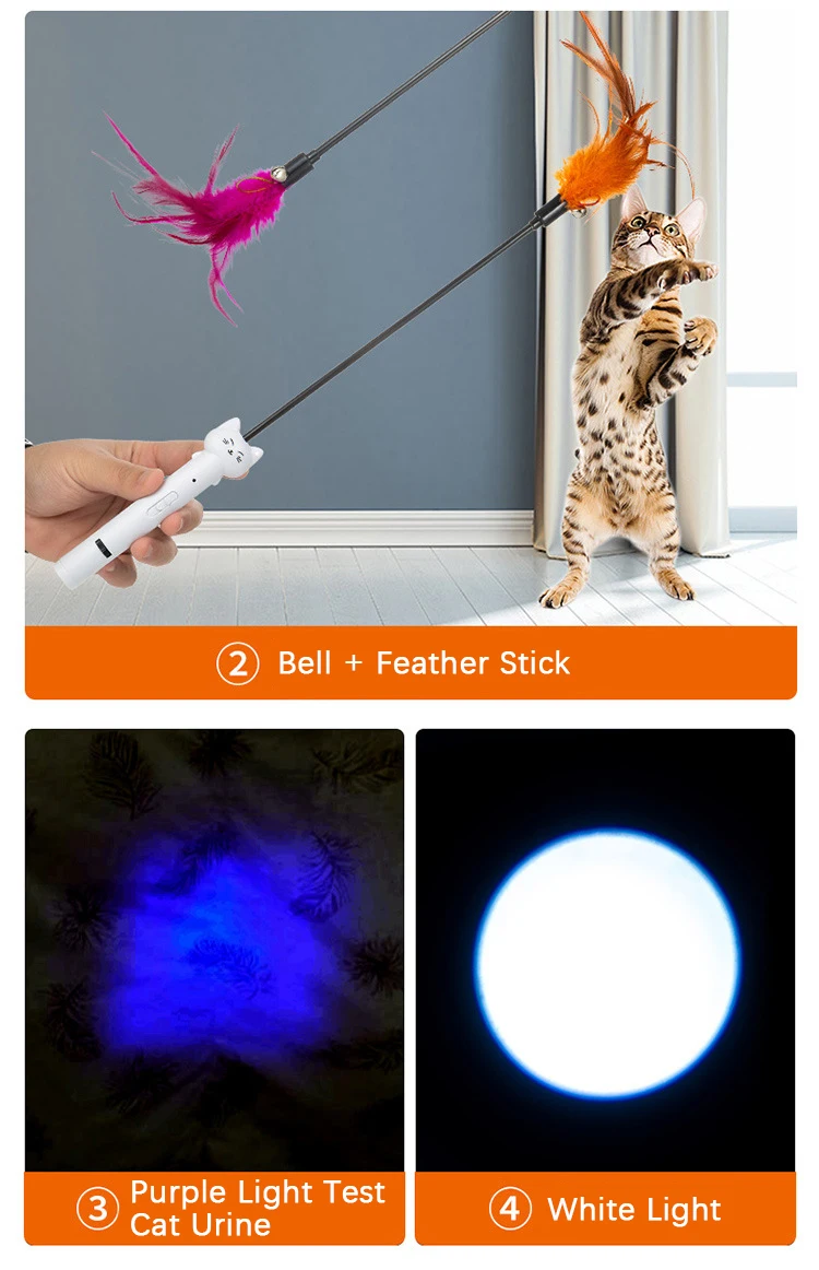 Pet Supplies Usb Charging Pointer Cat Toys Light Laser Cat Stick With ...