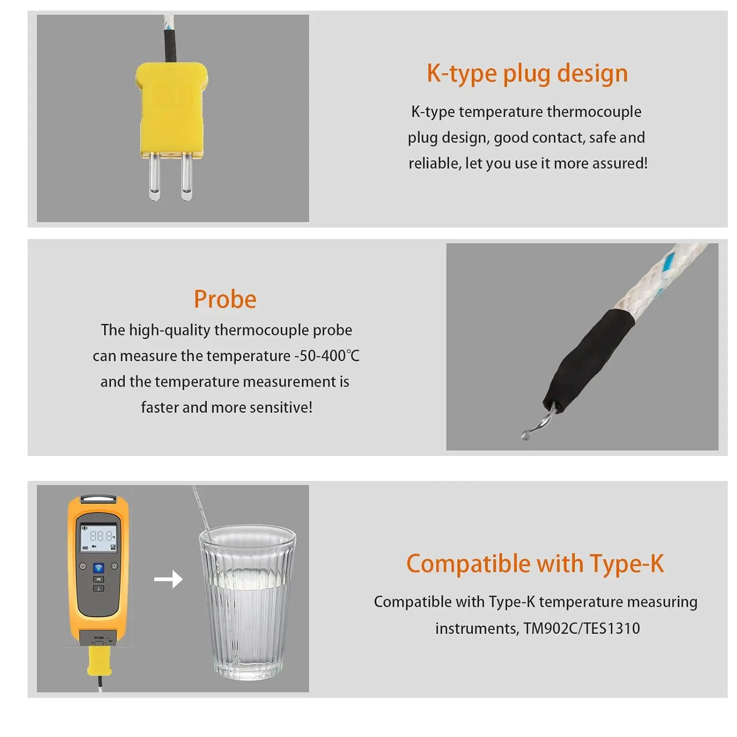 Mini-Connector High Temperature Sensor Exposed Contact k Type ...
