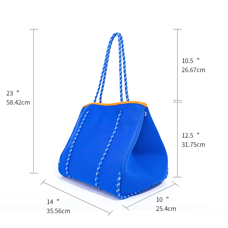 Custom Neoprene Perforated Tote Beach Bag, Women Designer Neoprene ...