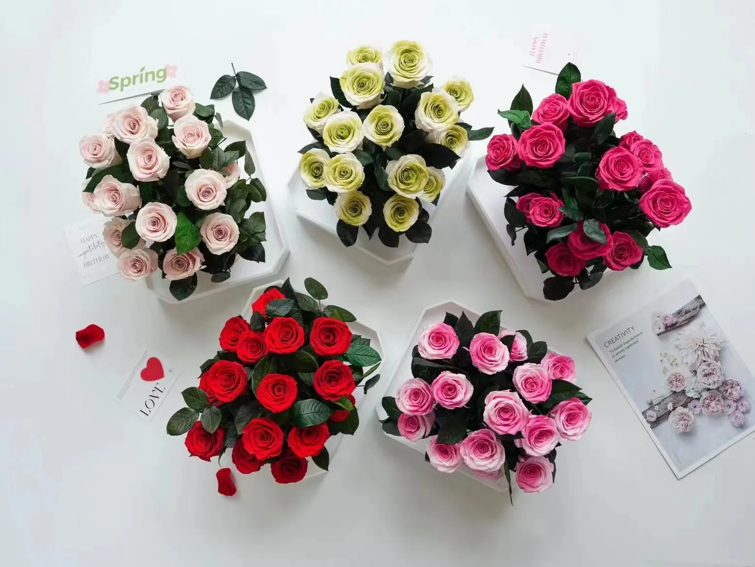 Mothers Gift Acrylic Real Natural Everlasting Immortal Flowers Dried ...