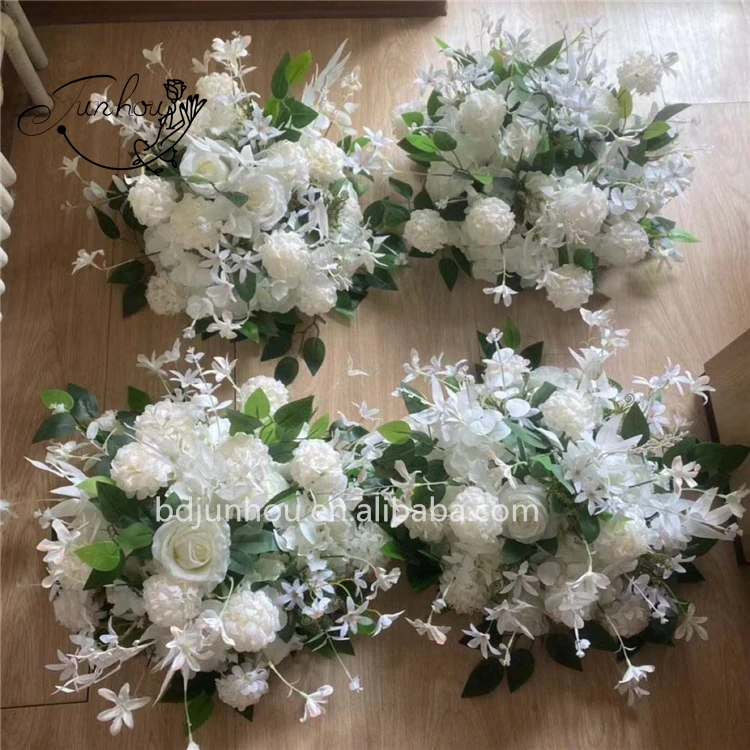 White Customized Artificial Runner Flowers Wedding Table Centerpieces ...