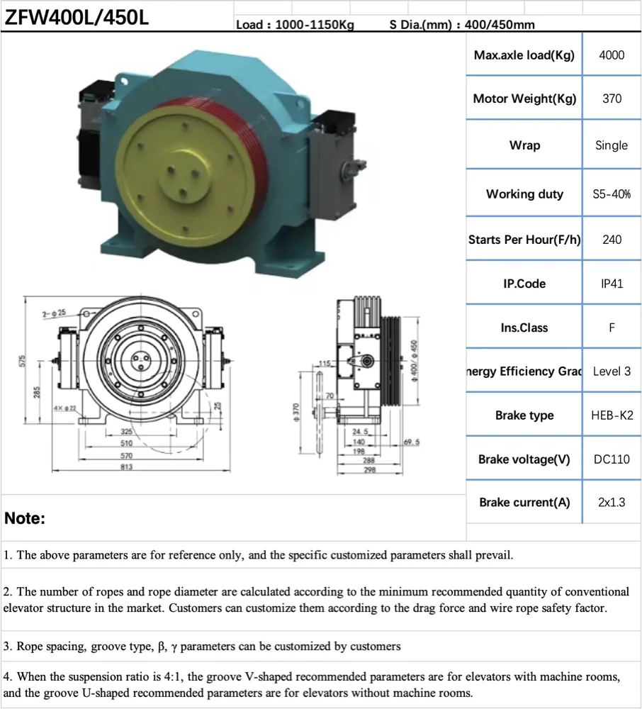 Standard Gearless Elevator Traction Machine Elevator Main Motor Lifting ...