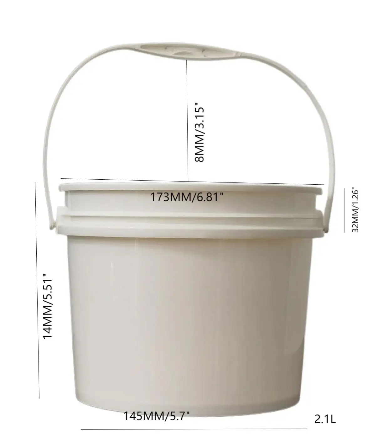 White Food Grade Plastic Pail 5 Gallon Bucket & Normal Pouring Spout ...